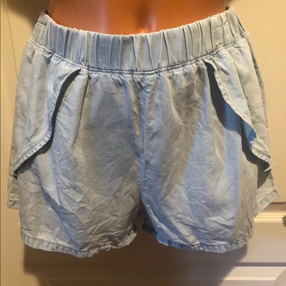 Dittos | Shorts | Dittos Doux Blue Faux Wrap Denim Chambray Jean Shorts ...